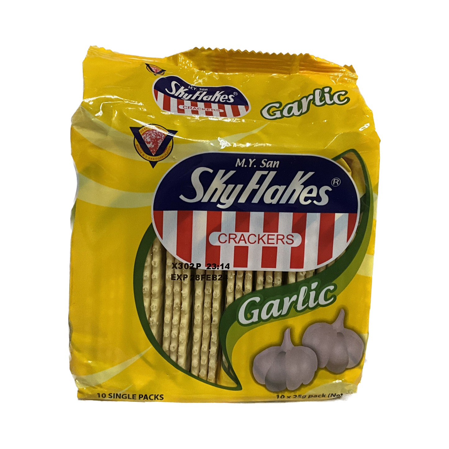 M.Y. San SkyFlakes Garlic Crackers (25g x 10 single packs) – TaraSuki